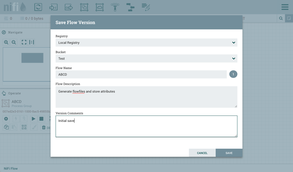Start Version Control on a Process Group