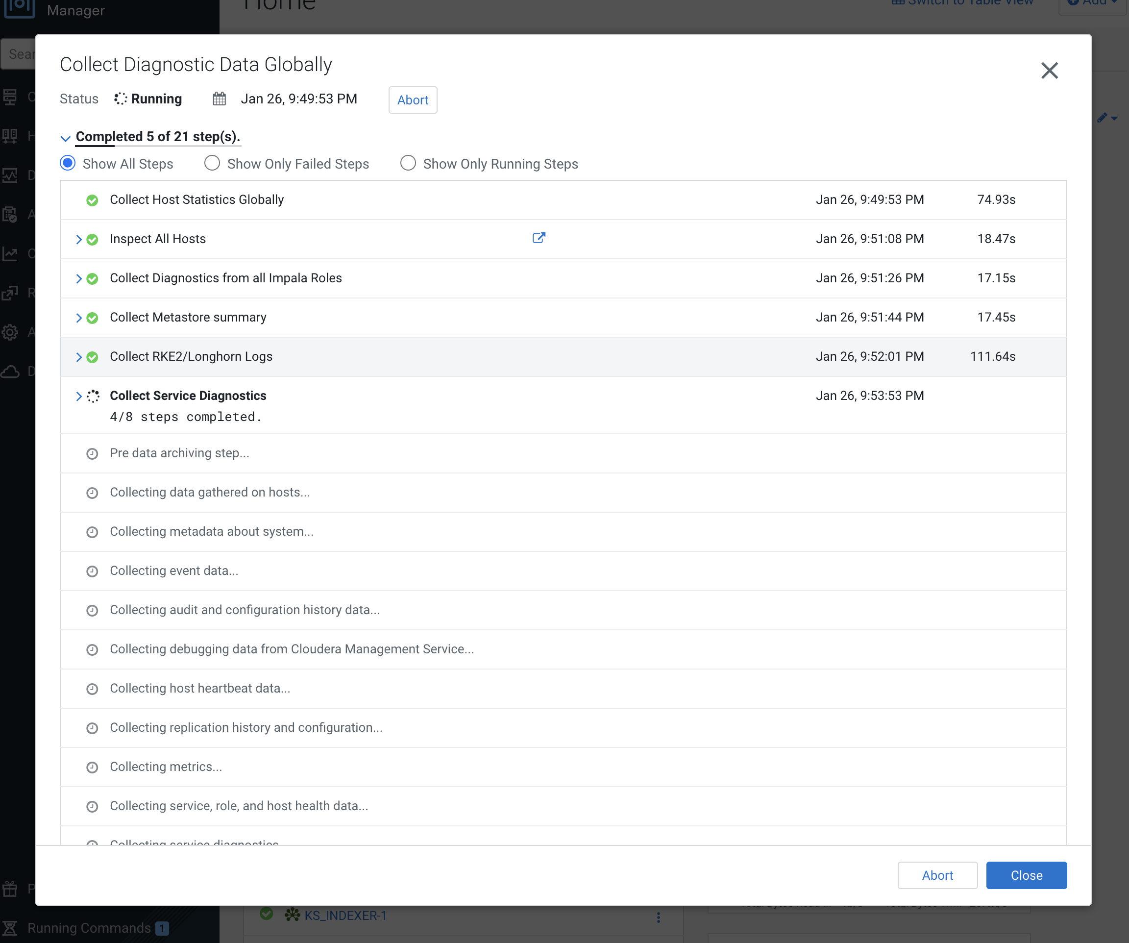 Collecting diagnostic data