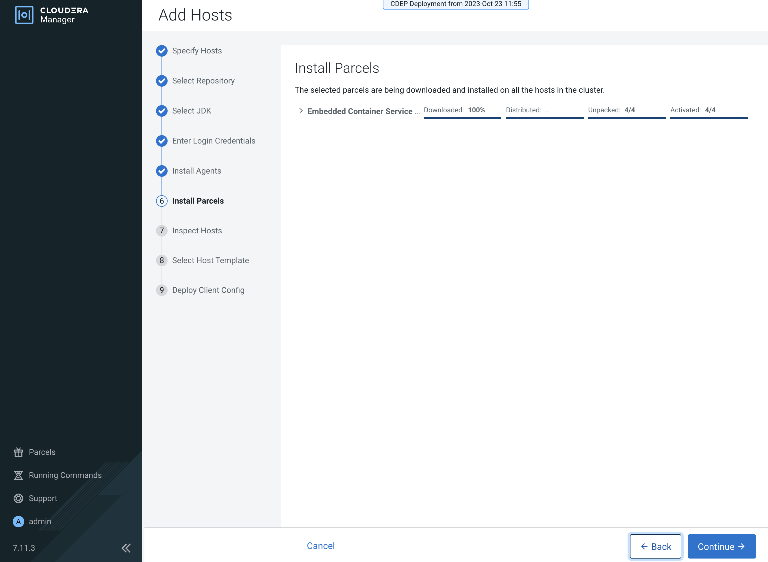 Adding hosts to a Embedded Container Service Cluster