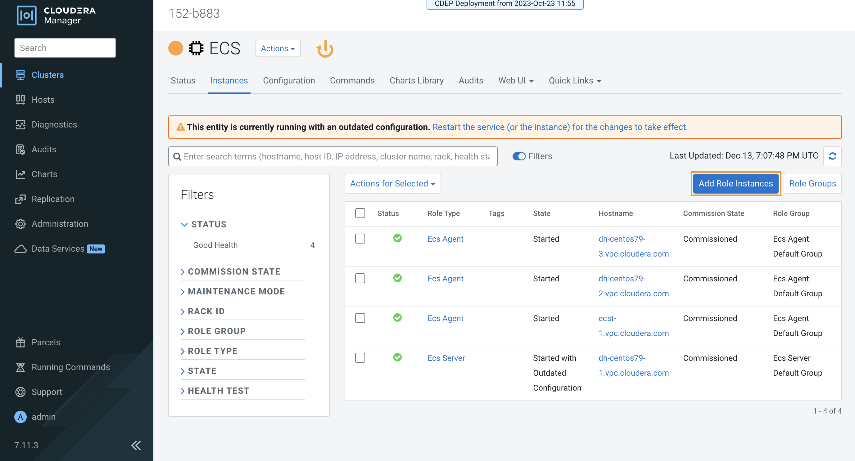 Adding hosts to a Embedded Container Service Cluster
