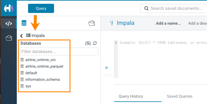 Accessing and using Hue in Cloudera Data Warehouse