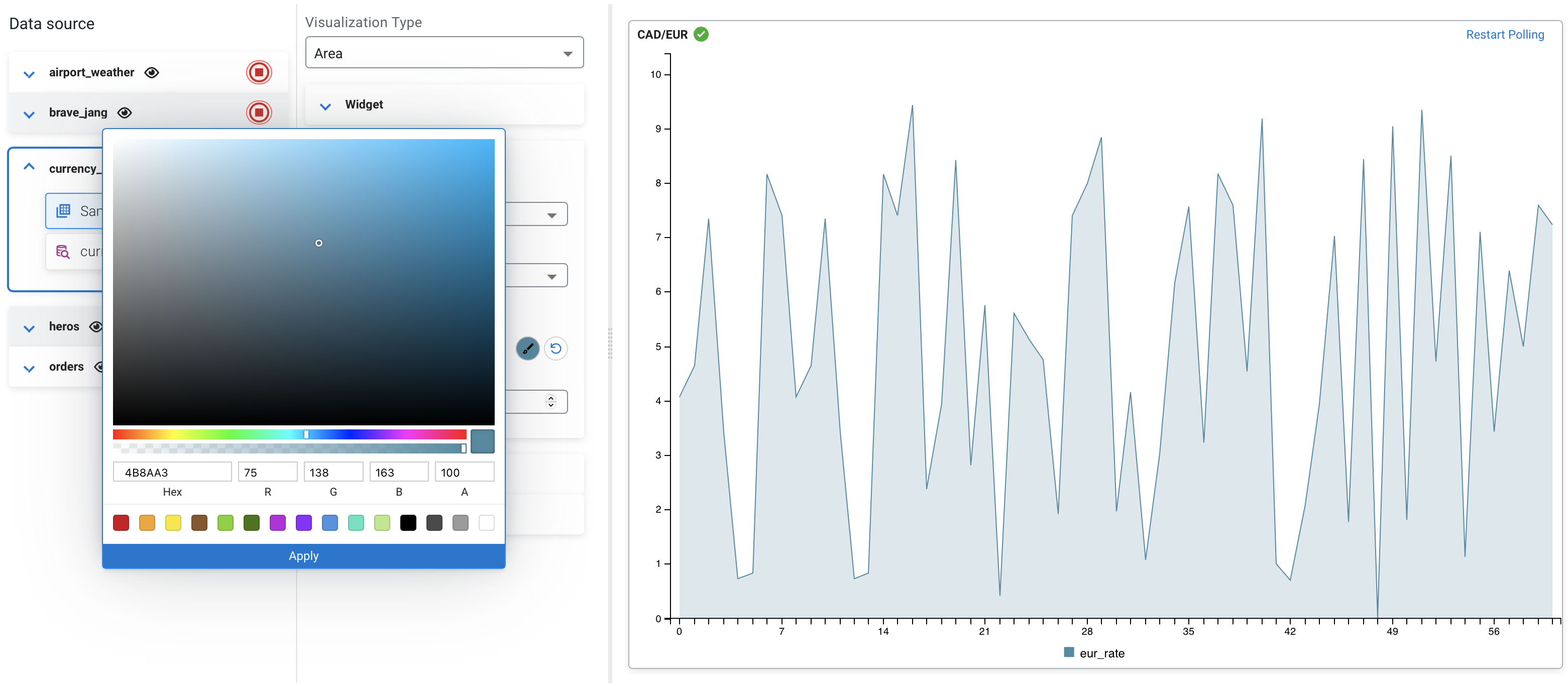 Customizing visualization types