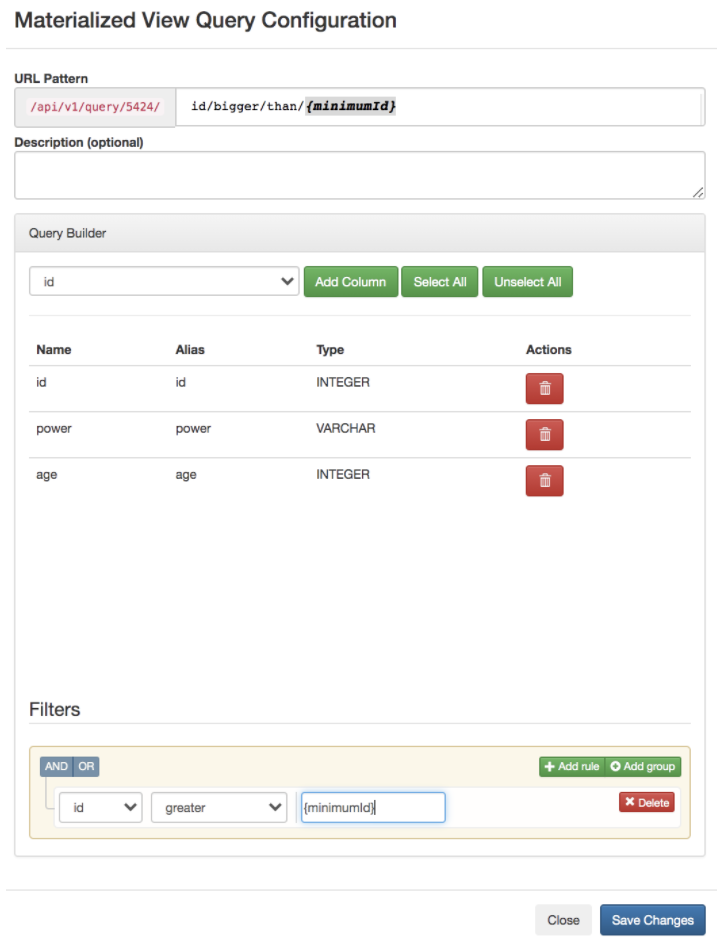 Using Dynamic Materialized View Endpoints