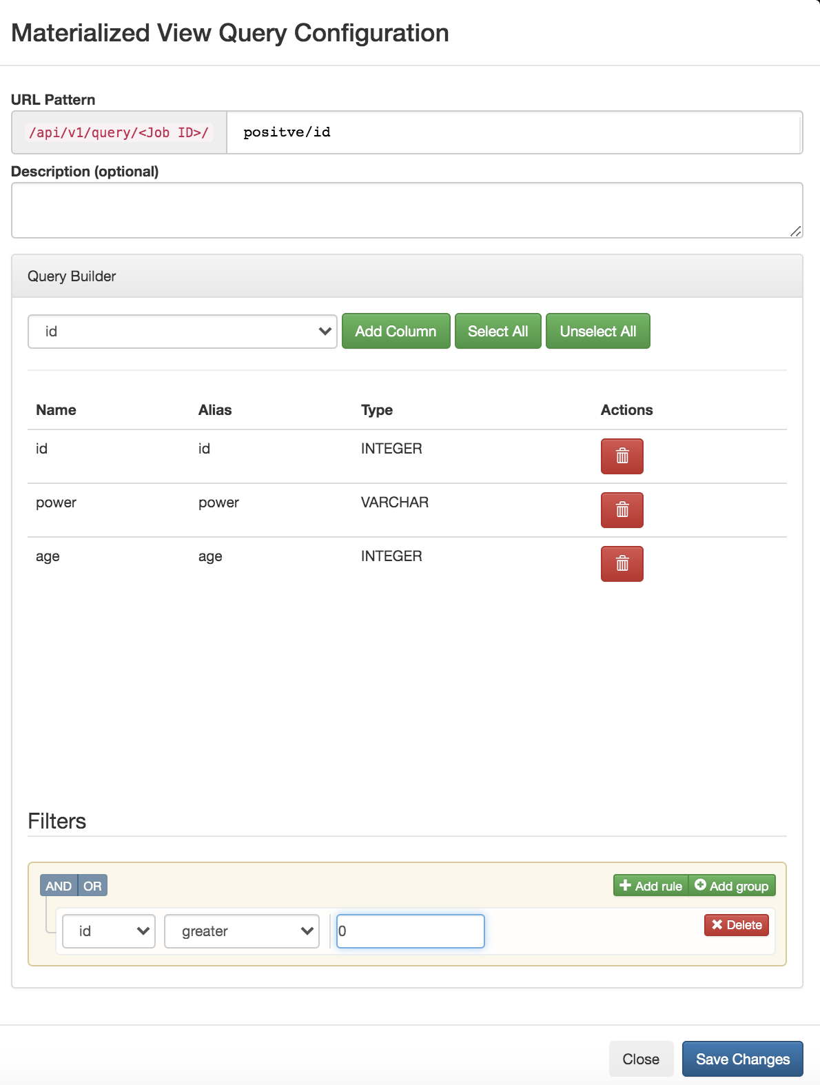 Using Dynamic Materialized View Endpoints