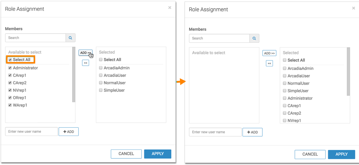 Assigning roles to multiple users